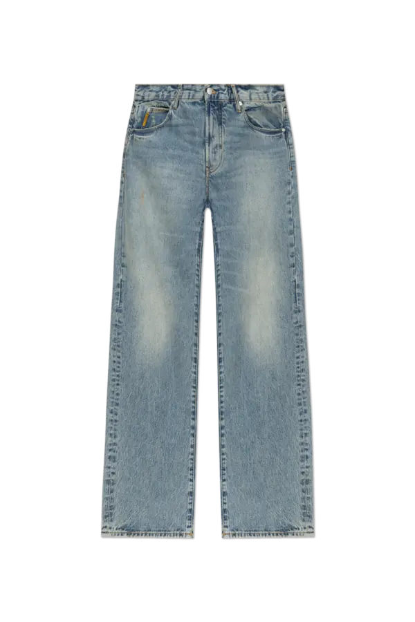 Emporio Armani Vintage Effect Straight Leg Jeans - Blue
