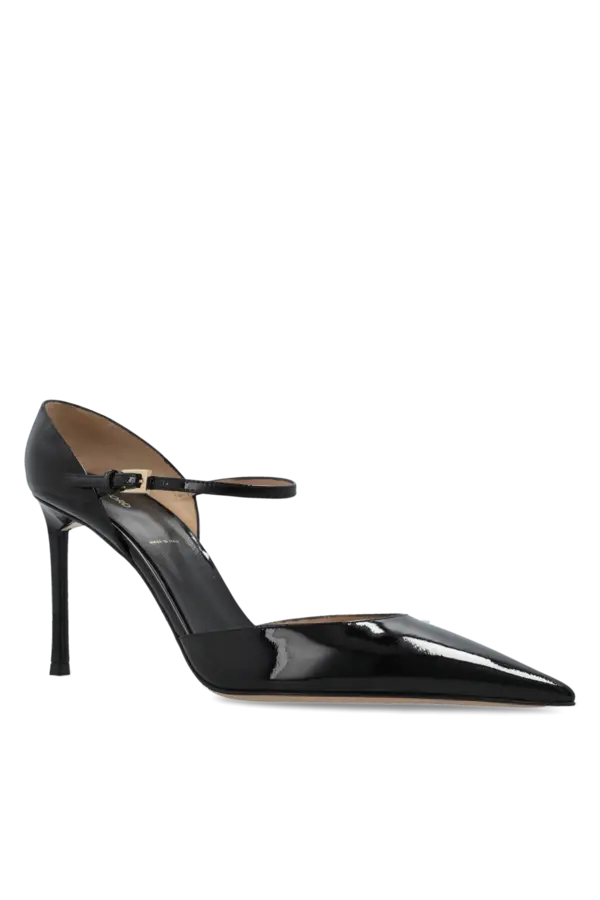 TOM FORD Patent Leather Stiletto Pumps With Buckled Strap - Black