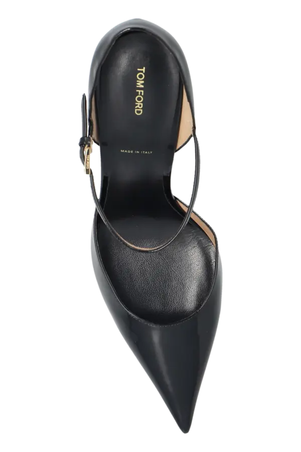 TOM FORD Patent Leather Stiletto Pumps With Buckled Strap - Black
