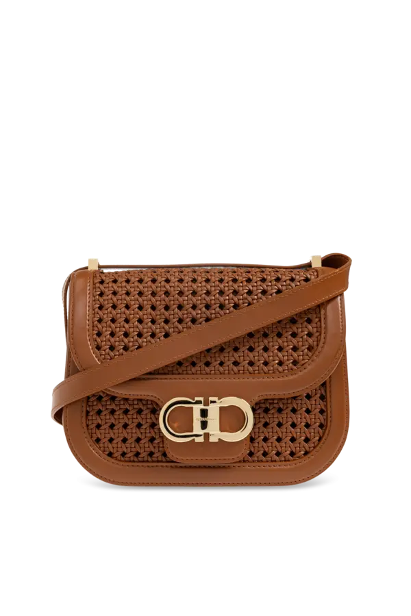 FERRAGAMO Woven Leather Shoulder Bag