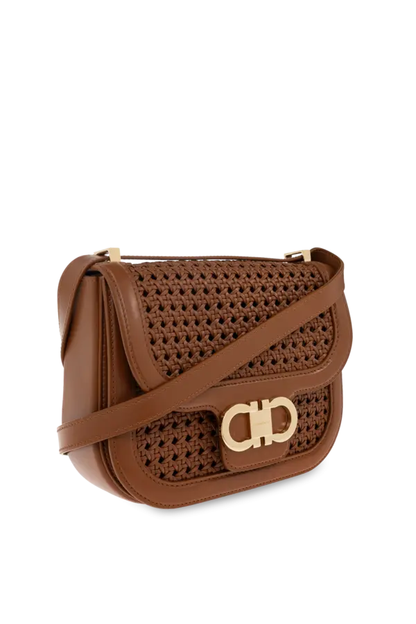 FERRAGAMO Woven Leather Shoulder Bag