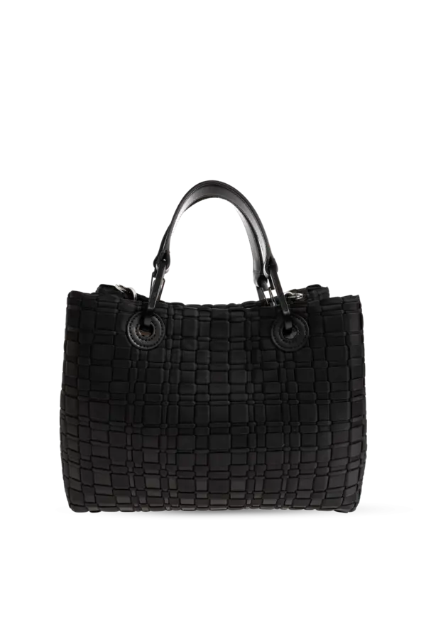 Emporio Armani Woven Tote Bag With Logo Patch