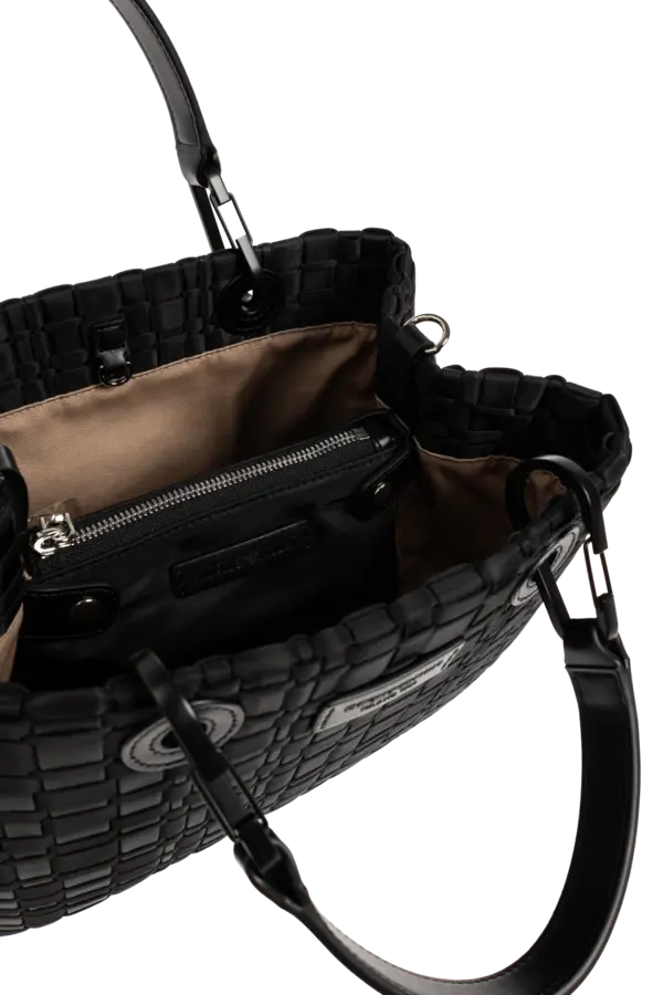 Emporio Armani Woven Tote Bag With Logo Patch