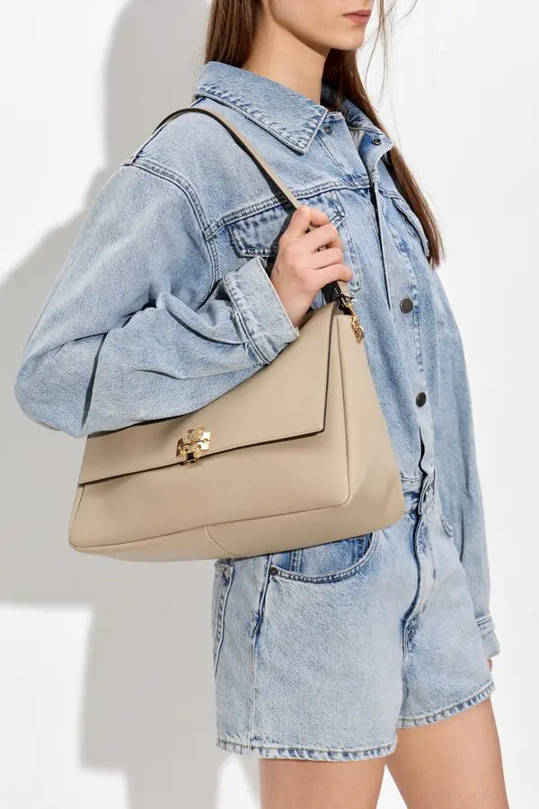 Tory Burch Charlie Large Shoulder Bag - Beige