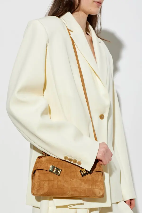 FERRAGAMO Hug" Suede Bag