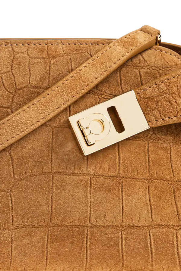 FERRAGAMO Hug" Suede Bag