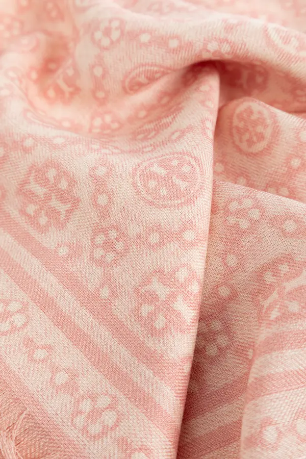 Tory Burch Scarf With Monogram - Pink