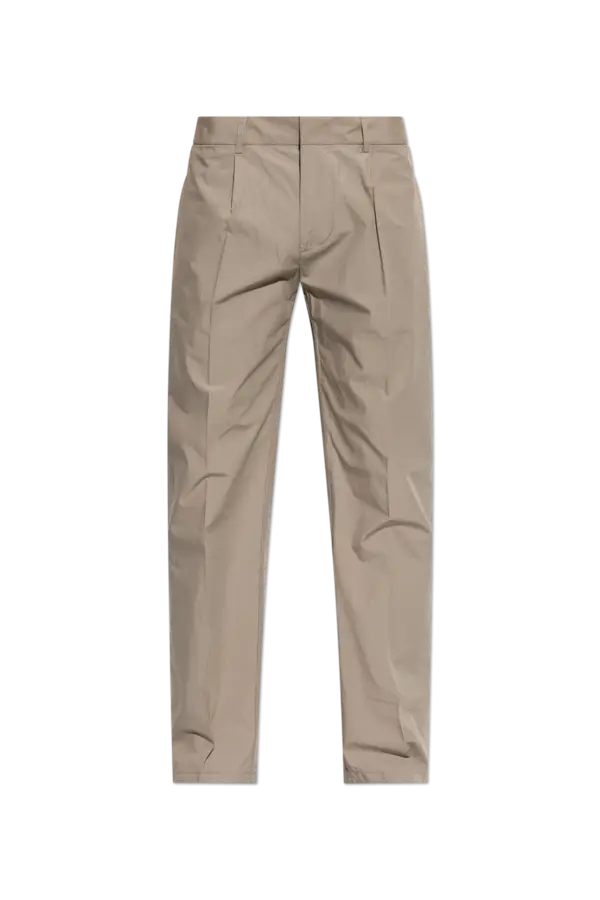Emporio Armani Cotton Trousers With Tapered Legs - Grey