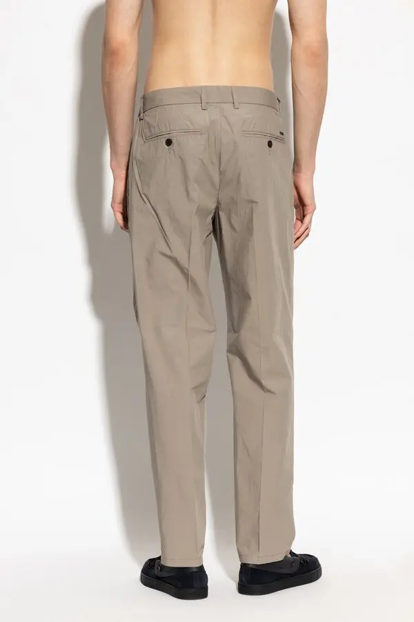 Emporio Armani Cotton Trousers With Tapered Legs