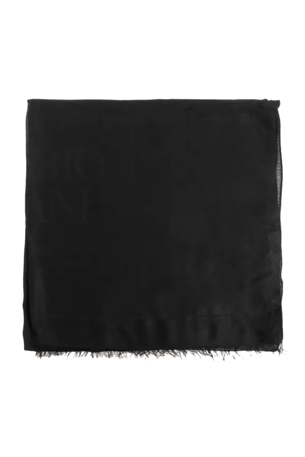 Emporio Armani Scarf With Raw Edges - Black