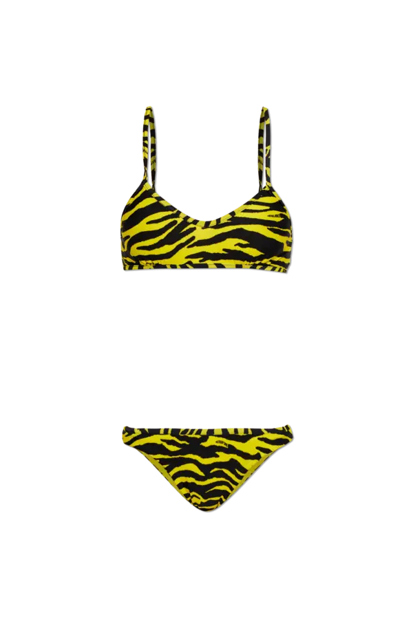Attico Two-piece Swimsuit With Animal Print - Yellow
