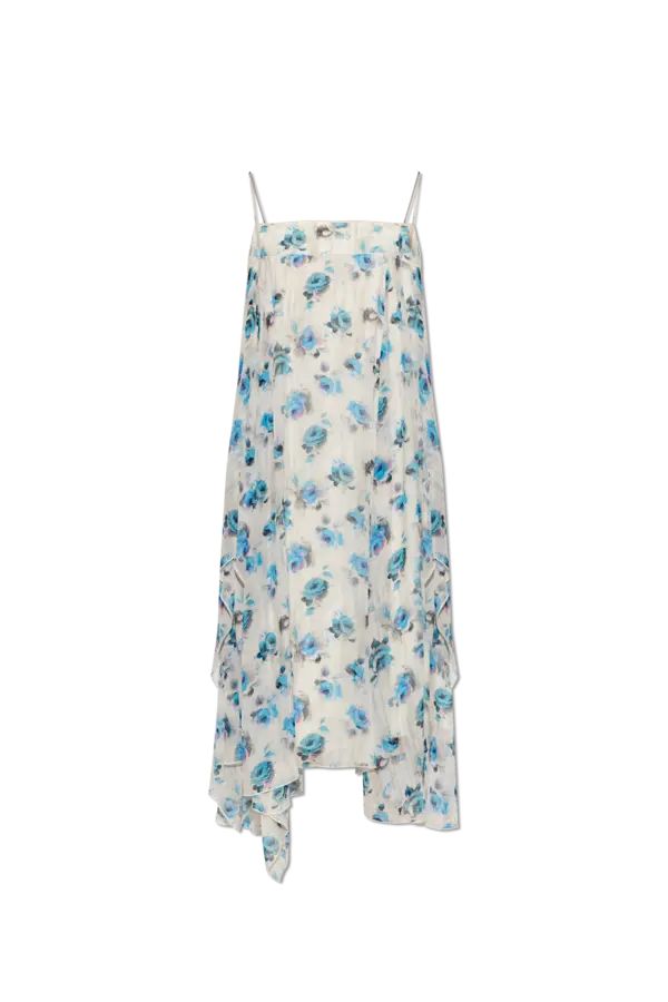 Tory Burch Silk Floral Midi Dress - Blue
