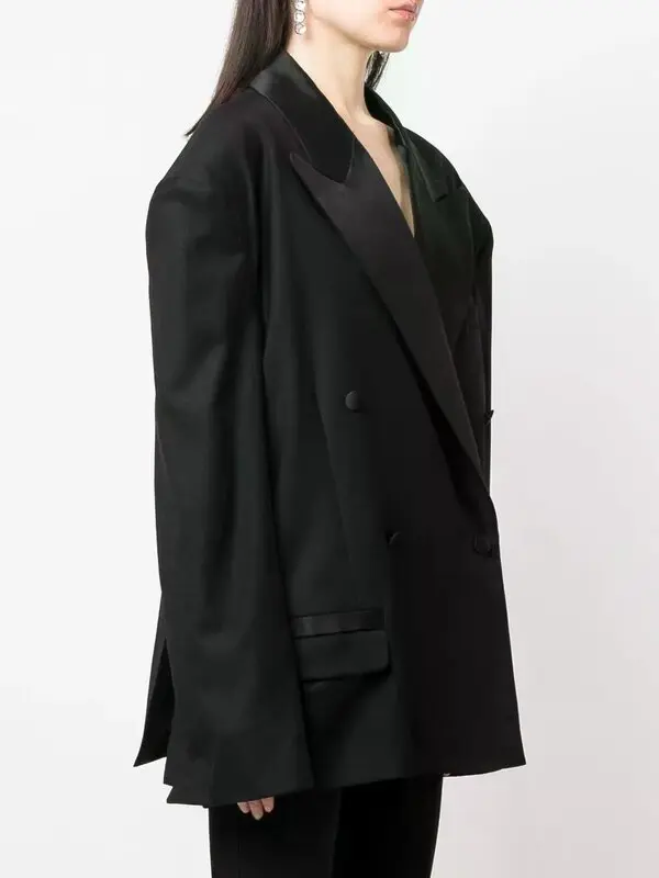 ALMAZ Double-breasted Oversized Tuxedo Blazer