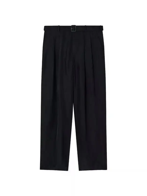 Emporio Armani Habutai Belted Pleated Trousers - Black