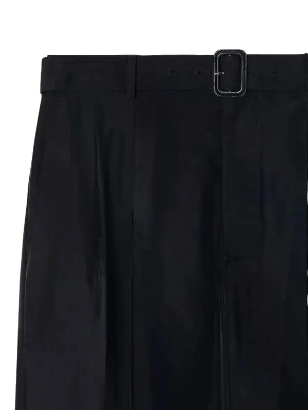 Emporio Armani Habutai Belted Pleated Trousers - Black