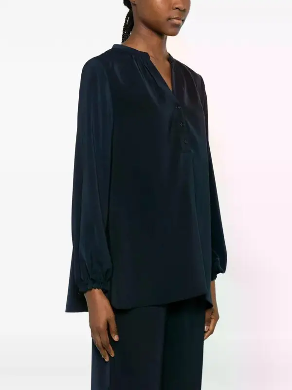 Hemisphere V-neck Ruched Detail Blouse