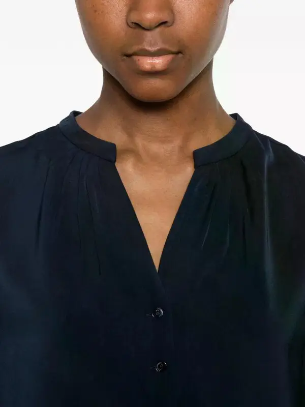 Hemisphere V-neck Ruched Detail Blouse