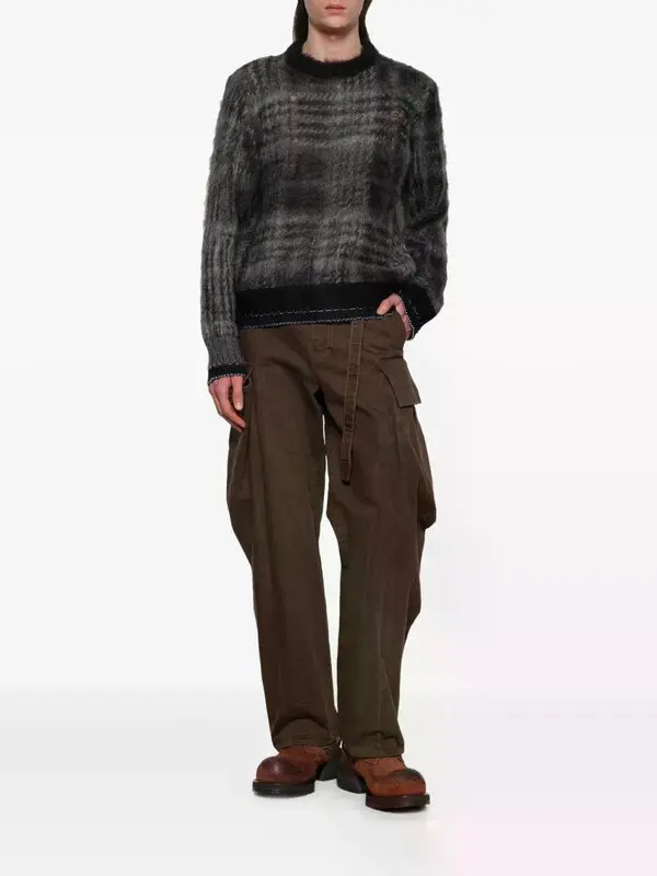 Sacai Plaid Mohair-blend Sweater