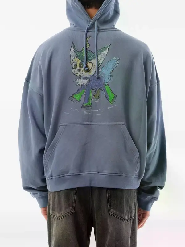 We11Done Graphic Print Zip-up Hoodie