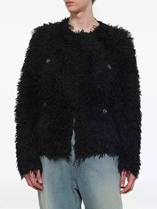 DOUBLET Straw-tweed-knit Cardigan