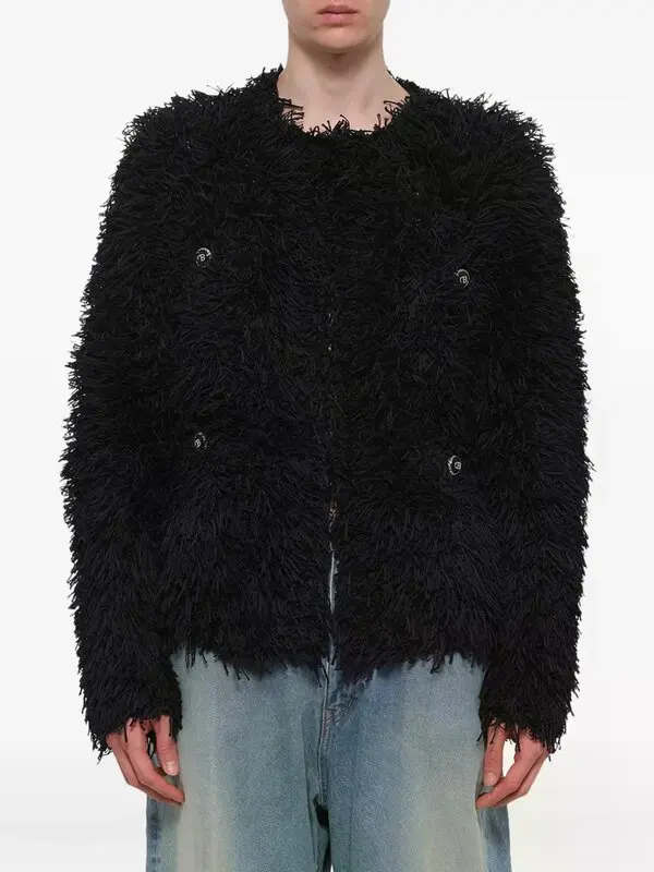 DOUBLET Straw-tweed-knit Cardigan