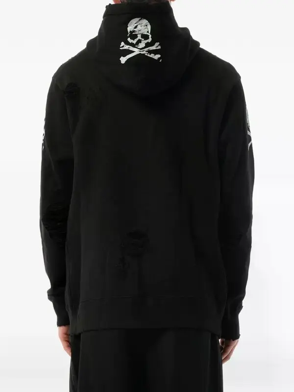 MASTERMIND WORLD Distressed Skull-print Hoodie