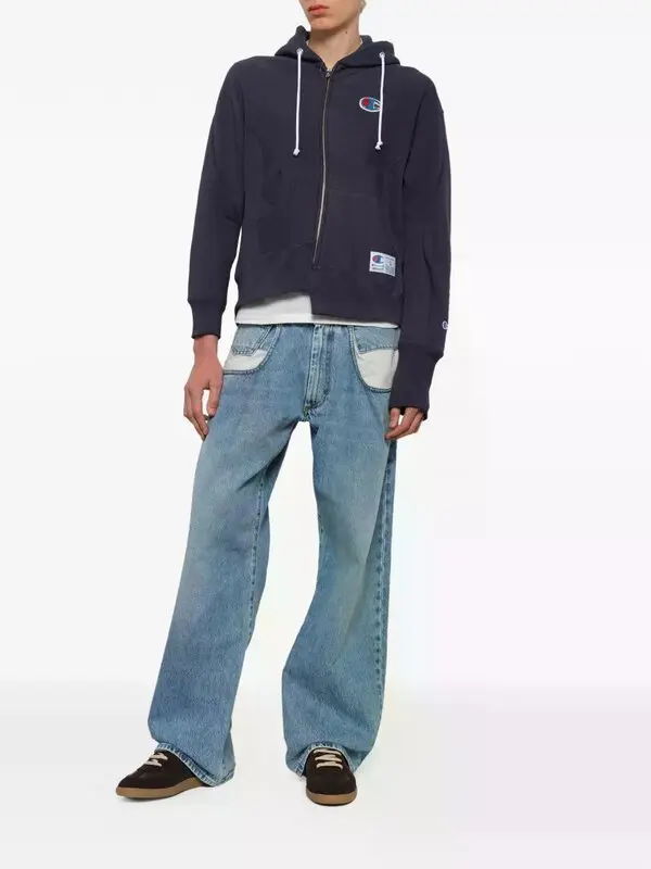 Undercover X Champion Asymmetric Zip-up Hoodie