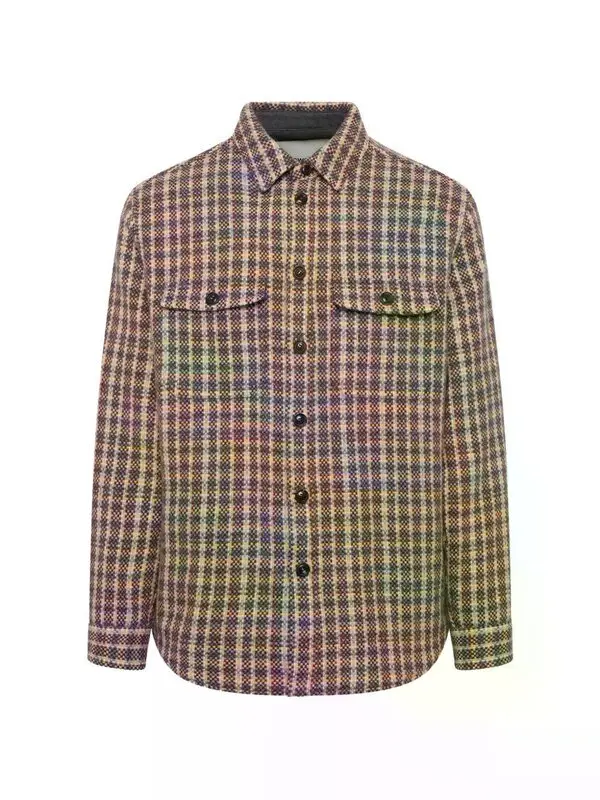 VOWELS Double-pocket Minicheck Shirt Jacket - Brown
