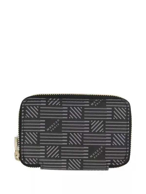 Moreau Monogram-print Zip-around Wallet - Black