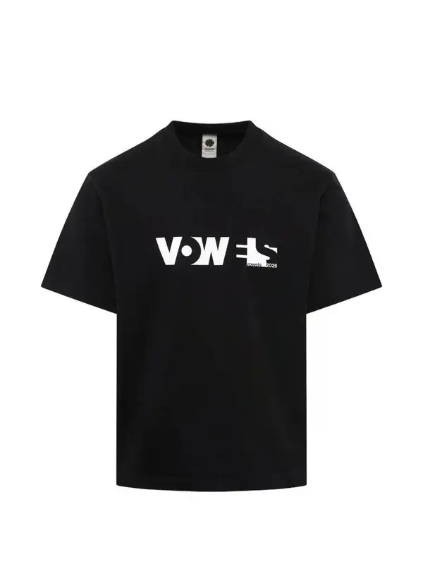 VOWELS Logo-print Cotton T-shirt - Black