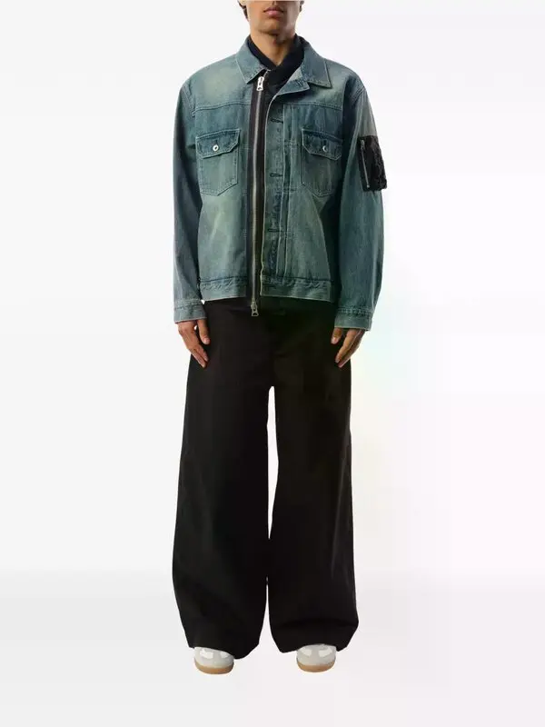 Sacai Panelled Denim Jacket - Blue