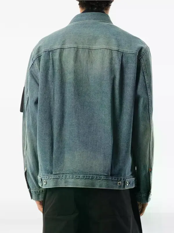 Sacai Panelled Denim Jacket - Blue