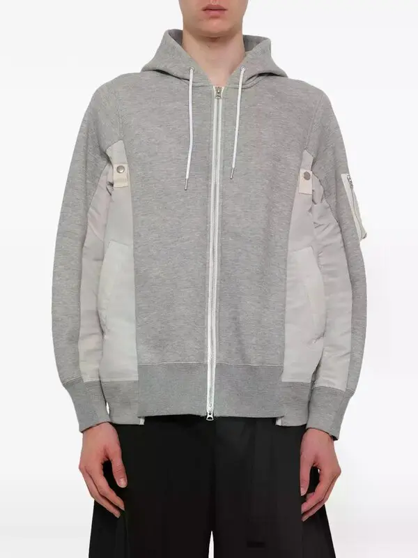 Sacai Hybrid Paneled Hoodie - Grey