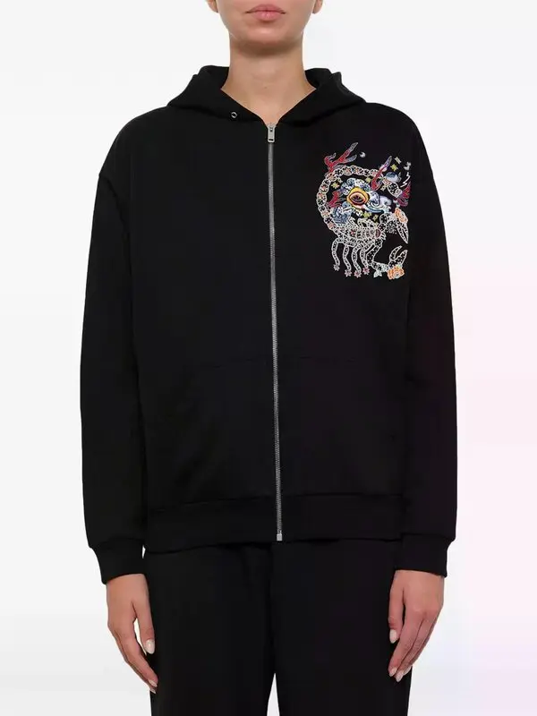 Givenchy Embroidered Zip-up Hoodie