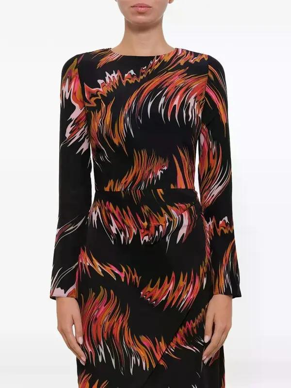 Givenchy Abstract Print Long-sleeve Mini Dress