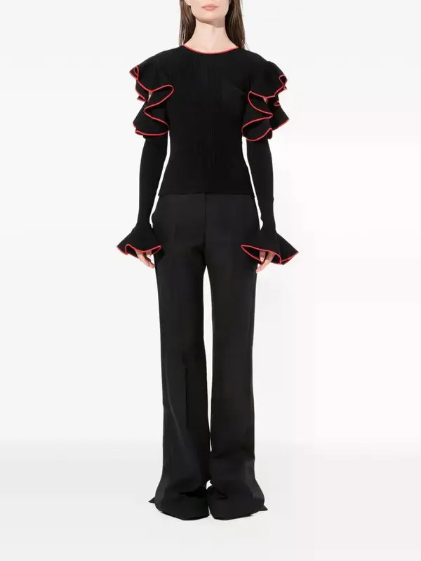 Alexander McQueen Ruffled Sleeve Sweater