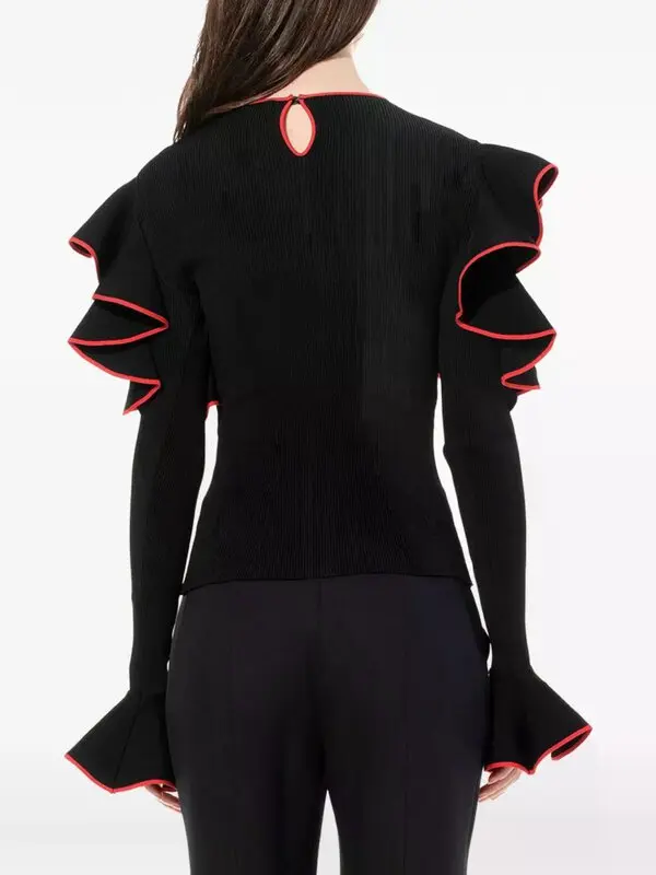 Alexander McQueen Ruffled Sleeve Sweater