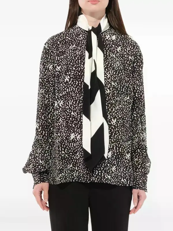 Givenchy Leopard Print Scarf Detail Shirt