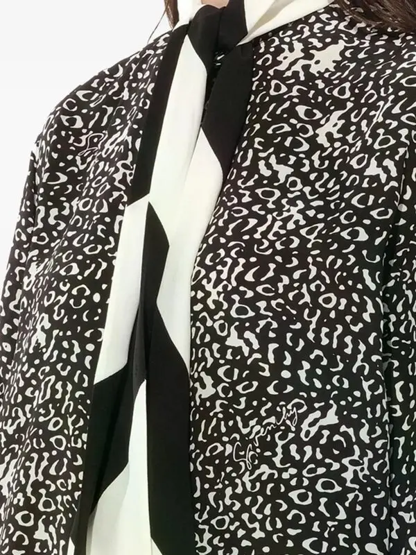 Givenchy Leopard Print Scarf Detail Shirt