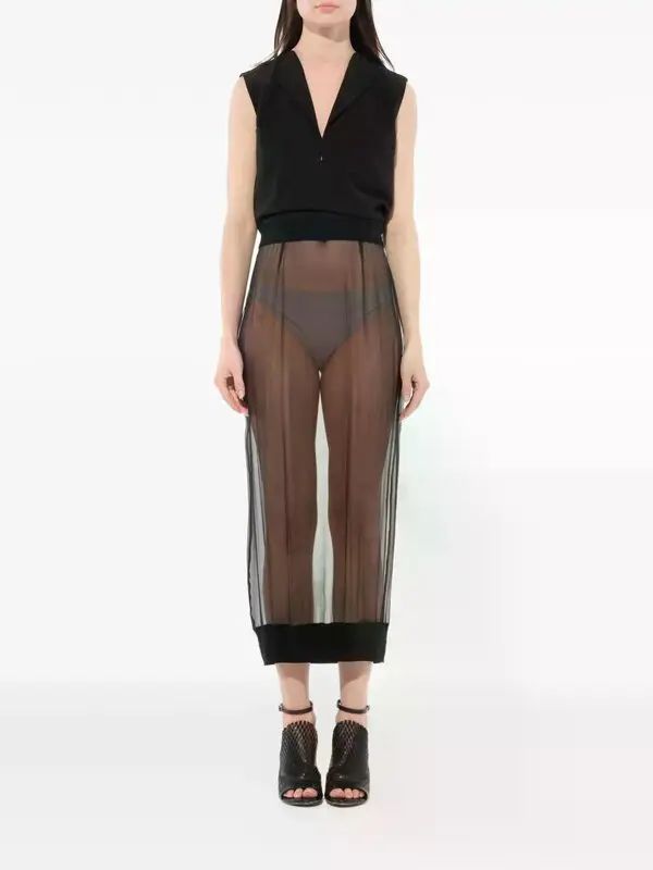 Givenchy Sheer Ribbed-trim Skirt