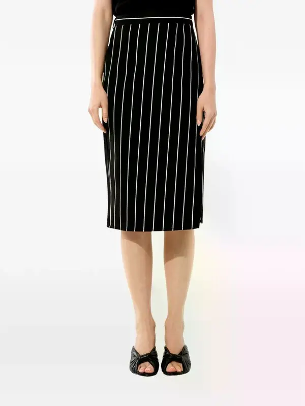 Balenciaga A-line Pinstriped Skirt