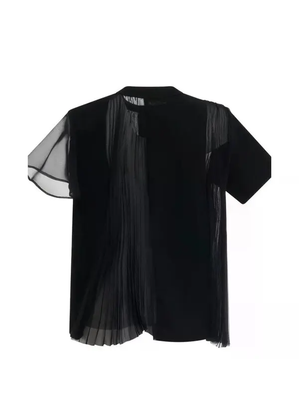 Sacai Text-print Sheer-panel T-shirt