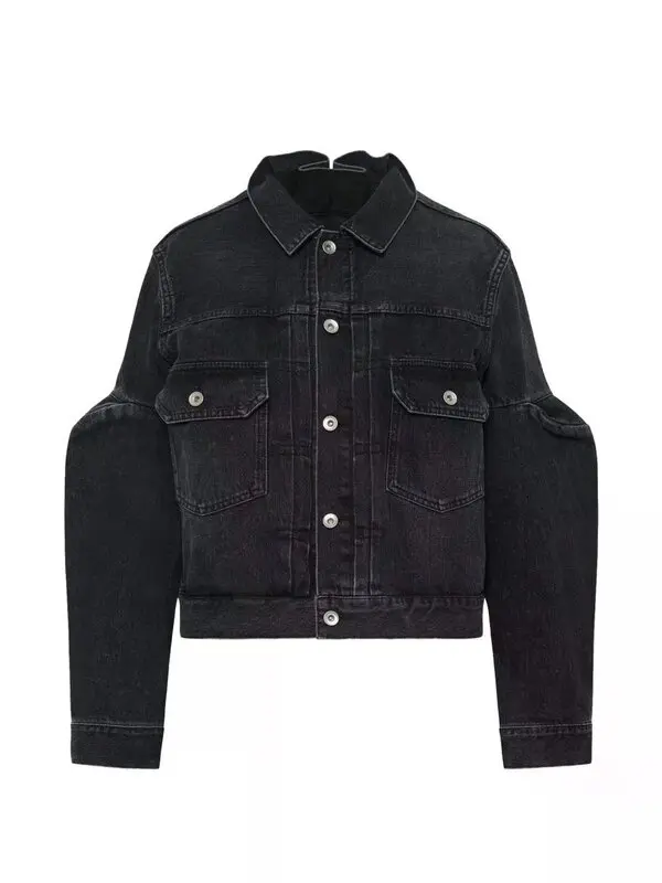 Sacai Puff-sleeve Denim Jacket - Black
