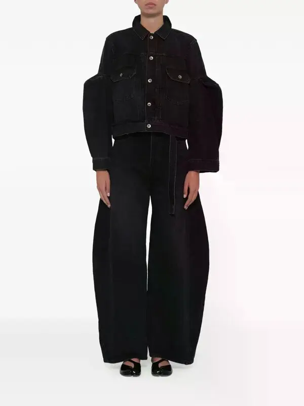 Sacai Puff-sleeve Denim Jacket - Black