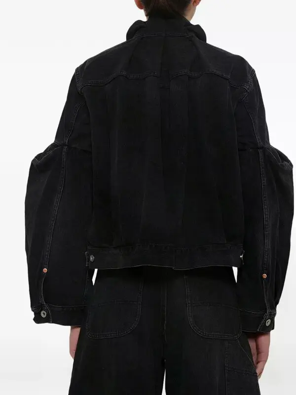 Sacai Puff-sleeve Denim Jacket - Black