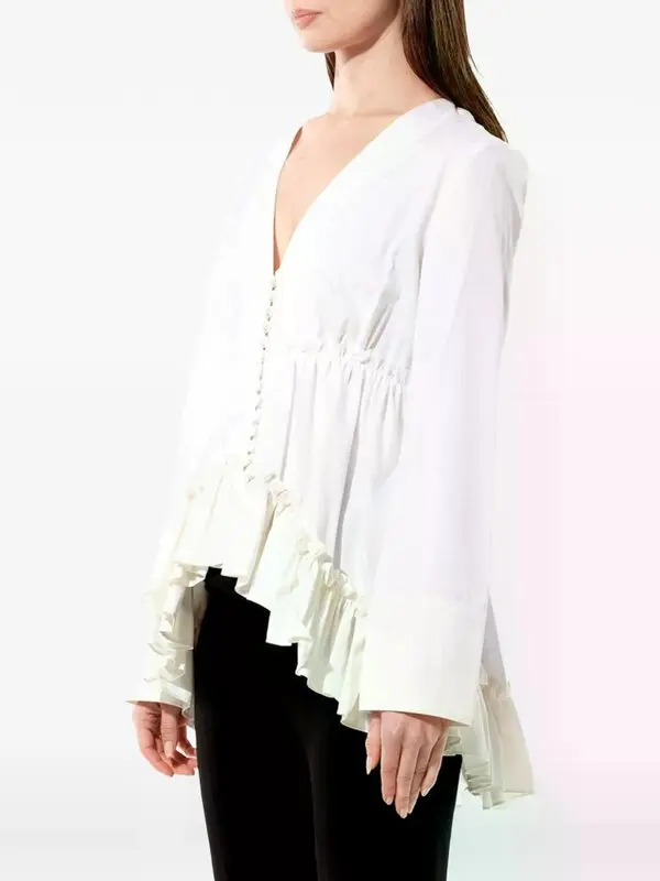 Balenciaga Ruffled V-neck Top