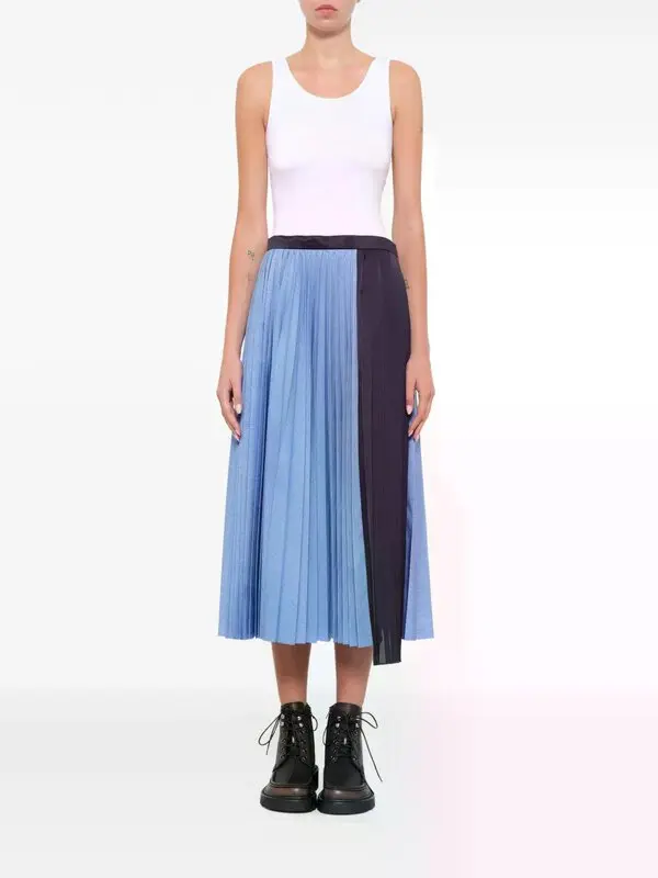 Sacai Draped Detail Pleated Midi Skirt
