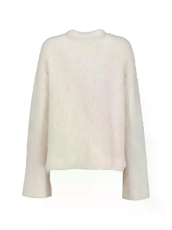JIL SANDER Crew Neck Cardigan With Brushed Texture