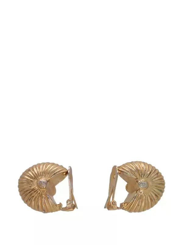 KENNETH JAY LANE Tone Crystal Embellished Shell Clip-on Earrings - Gold