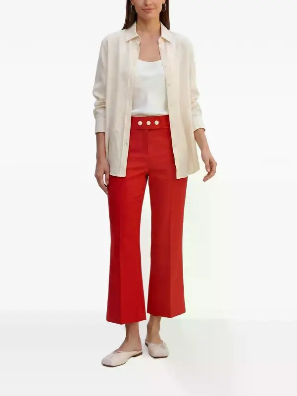 COURREGES Cropped Trousers With Button Detail